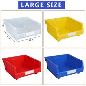 AERCANA Tool Organizer Bins Parts Storage Rack Large Stackable Storage Bins Garage Storage Bins (Blue, pack of 8)