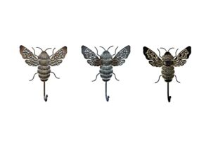 set of 3 bee metal hooks! this hook can be hung at your entrance, hanging jackets, hats, keys, and more at your entrance and exit. (retro style)