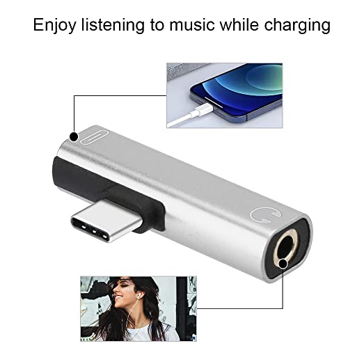 USB c to 3.5mm Audio Adapter Jack Headphone Adapter Dongle Dual Adaptor 2 in 1 to Aux Adapter Compatible with Huawei P40 P30 Pro P20 MatePad Pro 5G Note 20 Pixel 6/5/3/4 XL