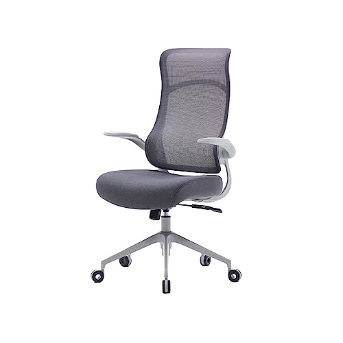 Nouhaus Wave Ergonomic Office Chair. Rolling Mesh Office Chair with Lumbar Support and Adjustable Arms. Comfortable Computer Chair, Home Office Desk Chairs, Task Chair or Gamer Chair (Grey)