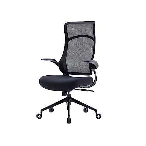 Nouhaus Wave Ergonomic Office Chair. Rolling Mesh Office Chair with Lumbar Support and Adjustable Arms. Comfortable Computer Chair, Home Office Desk Chairs, Task Chair or Gamer Chair (Black)