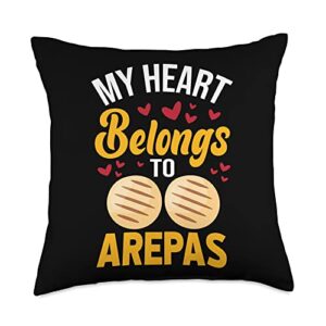 funny arepa gifts men women colombia venezuela quote funny colombian venezuelan food arepa throw pillow, 18x18, multicolor