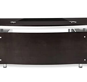 Zuri Furniture 83" Modern Kennedy Executive Dark Wood Desk with Left Return