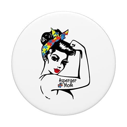 Proud Asperger Autism Mom Strong Woman Autism Awareness PopSockets Swappable PopGrip