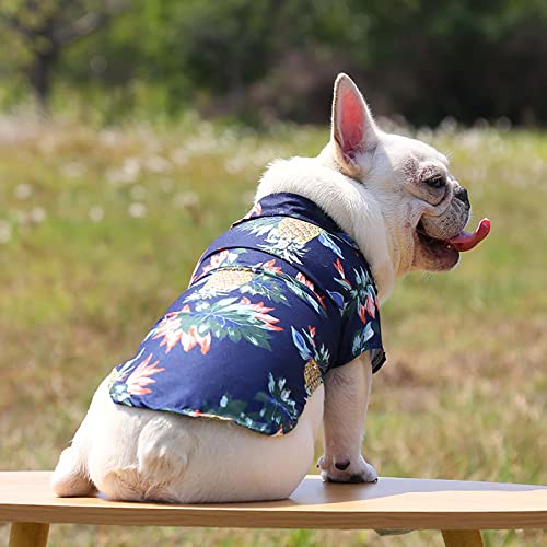 Cute Dog Outfits for Small Dogs Girls Pet Summer T Shirts Floral Dog Shirt Hawaiian Printed Pet T Shirts Breathable Clothes Shirt Sweatshirt