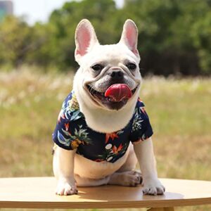 Cute Dog Outfits for Small Dogs Girls Pet Summer T Shirts Floral Dog Shirt Hawaiian Printed Pet T Shirts Breathable Clothes Shirt Sweatshirt