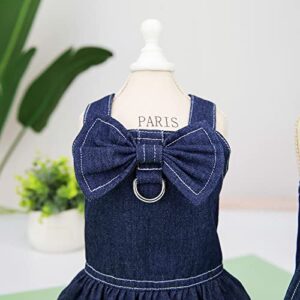 Dog Wedding Dresses for Medium Dogs Girl Pet Dress Spring and Summer Pet Clothing Spring Cute Pet Supplies Denim Dress Pet Denim Dress Girl Clothes