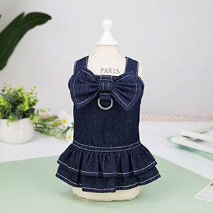 Dog Wedding Dresses for Medium Dogs Girl Pet Dress Spring and Summer Pet Clothing Spring Cute Pet Supplies Denim Dress Pet Denim Dress Girl Clothes