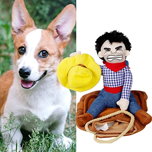 Funny Pet Costume Sleeveless Cotton Pet Cowboy Rider Style Dog Costume Pet Supplies Pet Clothes