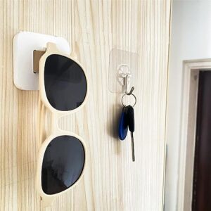 FINDAMAZE 2pcs Wood Sunglasses Organizer Sunglasses Holder Wall Mounted Eyeglasses Storage Glasses Display stand (White)