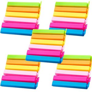 30 pcs food bag clips food bag sealing clips multicolored reusable plastic bag clips for food storage convenient for keeping food fresh sealing packets freezer bags & pet food storage bags（random color）