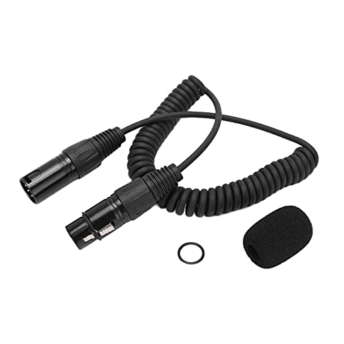 Vifemify Headset Extension Spring Cable Coiled Cord 5Pin XLR Connector for Airbus Aviation Headphone Extension Cable