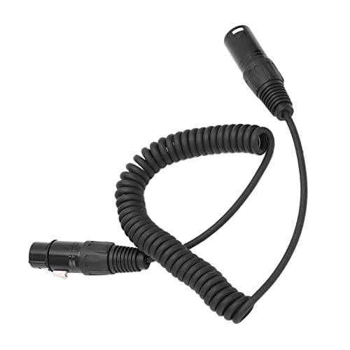 Vifemify Headset Extension Spring Cable Coiled Cord 5Pin XLR Connector for Airbus Aviation Headphone Extension Cable