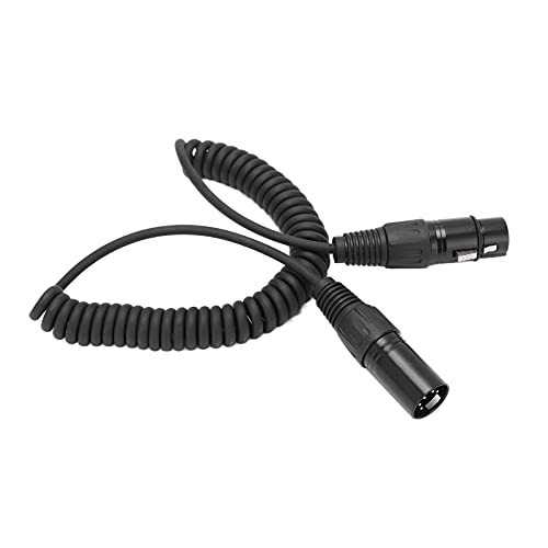 Vifemify Headset Extension Spring Cable Coiled Cord 5Pin XLR Connector for Airbus Aviation Headphone Extension Cable