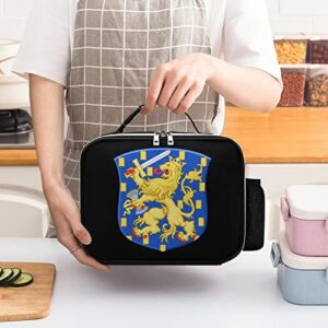 Netherlands Royal Arms Printed Lunch Box Insulated Leakproof Cooler Tote Bag Reusable for Travel Work Picnic