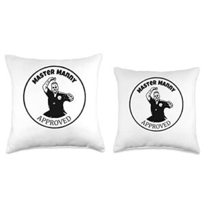 Sharkfighter Designs Master Manny Approves Throw Pillow, 18x18, Multicolor