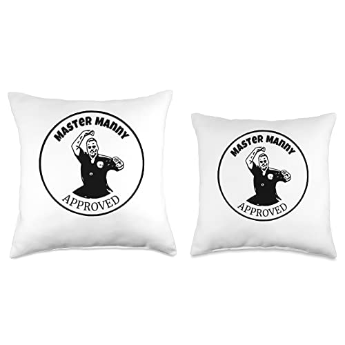 Sharkfighter Designs Master Manny Approves Throw Pillow, 18x18, Multicolor