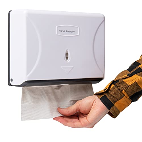 Mind Reader Multifold Paper Towel Dispenser, Paper Towel Holder, Restroom, Wall Mount, White & Simpli-Magic Dispenser, 1000 mL, White