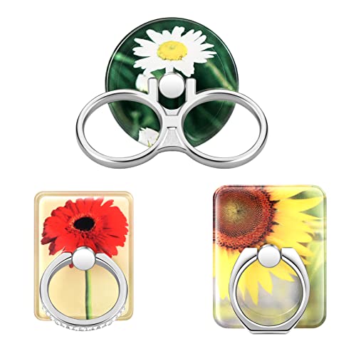 Ycciksld 3 Kinds Finger Ring Holder for Cell Phone Grip(Flower)