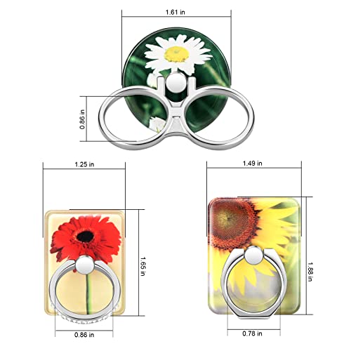 Ycciksld 3 Kinds Finger Ring Holder for Cell Phone Grip(Flower)