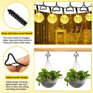 Taeekiy 10 Pcs Love-Hooks,Screw Hooks for Hanging with Safety Buckle, Screw in Hooks for Outdoor String Lights .Simple Design and Convenient Use，You'll Need It (Black10)