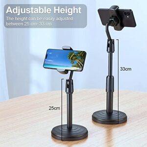 Cell Phone Holder, Adjustable Height (9.8-13inches) Phone Stand for Desk Office Thick Case 270° Flexible Phone Holder Stand iPhone Stand Compatible with All Mobile Phone, Samsung (Black)