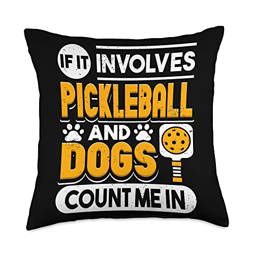 Malpickleballthem Dogs and Pickleball Lover Throw Pillow, 18x18, Multicolor