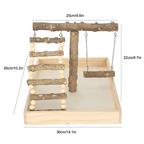 Bird Perch Stand, Parrot Play Stand Rack, Wooden Ecofriendly Biteresistant for Budgerigar Lovebird