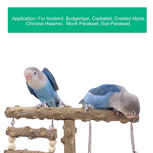 Bird Perch Stand, Parrot Play Stand Rack, Wooden Ecofriendly Biteresistant for Budgerigar Lovebird