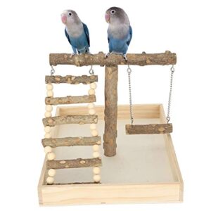 Bird Perch Stand, Parrot Play Stand Rack, Wooden Ecofriendly Biteresistant for Budgerigar Lovebird