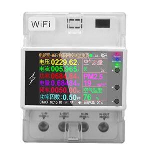 wifi electric meter, sharing management ac85‑265v double alarms app control smart power monitor with 2.4in tft display for shopping mall