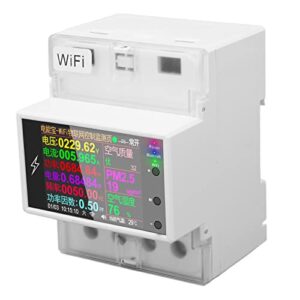 WiFi Electric Meter, Sharing Management AC85‑265V Double Alarms APP Control Smart Power Monitor with 2.4in TFT Display for Shopping Mall