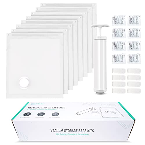 3D Printer Filament Vacuum Storage Kits, SUNLU 8 PCS Filament Storage Bags for 3D Printer Filament, Remove Moisture from Damp Filaments, Spool Storage Sealing Bags Kits, 32 * 34CM(12.59 * 13.38inch)