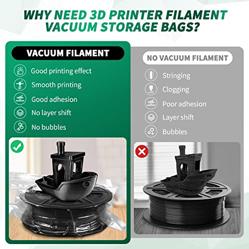 3D Printer Filament Vacuum Storage Kits, SUNLU 8 PCS Filament Storage Bags for 3D Printer Filament, Remove Moisture from Damp Filaments, Spool Storage Sealing Bags Kits, 32 * 34CM(12.59 * 13.38inch)