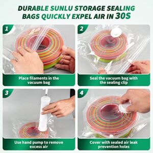 3D Printer Filament Vacuum Storage Kits, SUNLU 8 PCS Filament Storage Bags for 3D Printer Filament, Remove Moisture from Damp Filaments, Spool Storage Sealing Bags Kits, 32 * 34CM(12.59 * 13.38inch)