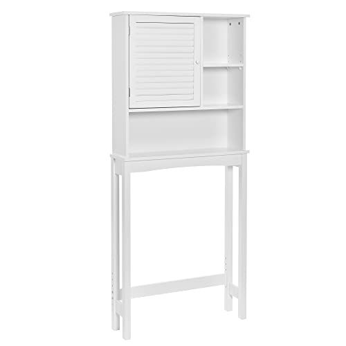 Polibi Over-The-Toilet Bathroom Storage Cabinet with Adjustable Shelf and Door, Space-Saving Storage Collect Cabinet, Easy to Assemble