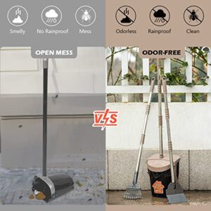 Pooper Scooper Large Swivel Bin,Heavy Duty Metal Rake&Spade for Large & Small Dogs Non-Breakable Dog Poop Scooper with 20 Waste Bags Easy to Clean Pet Waste Use on Grass, Dirt or Gravel - Pet Supplies