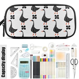 Fustylead Goose Nylon Pencil Bag Large Storage Pouch Pen Case Makeup Bag Simple Stationery Bag School College Office Organizer for Teens Boys Girls Student