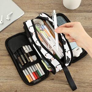 Fustylead Goose Nylon Pencil Bag Large Storage Pouch Pen Case Makeup Bag Simple Stationery Bag School College Office Organizer for Teens Boys Girls Student