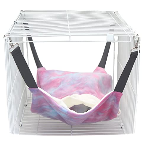 emours Ferret Cozy Warm Hammock Chinchilla Hanging Cage Bed Fleece Hideout Sleeper for Rat Sugar Glider Squirrel Guinea Pig and Other Small Animals 16*11‘’