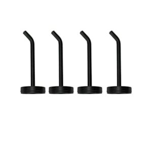 FUIEJIOEI Black Stainless Steel Long Nose Single Heavy Duty Long Coat Hook 4PCS (2"/50mm)