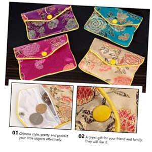 CUBTOL 15pcs New Cloth Brocade Cosmetic Storage Antique Earings Multiple Lipstick Pouches Colors Card Supplies Wedding Purses Jewellery Embroidery Organiser Purse Necklace Delicate