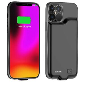 Corefyco Direct Battery Case for iPhone 12/12 Pro (6.1 inch),8000mAh Rechargeable Charger Portable Protective Charging Case,Compatible with iPhone 12 and iPhone 12 Pro - Black