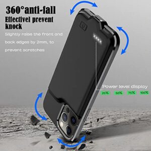 Corefyco Direct Battery Case for iPhone 12/12 Pro (6.1 inch),8000mAh Rechargeable Charger Portable Protective Charging Case,Compatible with iPhone 12 and iPhone 12 Pro - Black