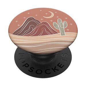 western cactus mountain landscape moon desert beige popsockets swappable popgrip