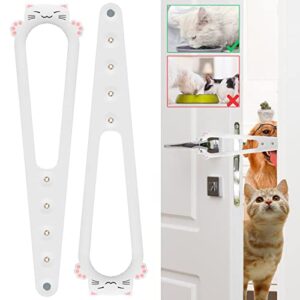 2 pack cat door holder latch & cat door stopper. 5 adjustable door strap for cats to dog alternative to keep dogs out of cat litter boxes and food.no cut cat door interior door