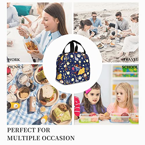 AnimePrint Beauty Lunch Bag Beast Insulated Lunch Bag Box for Women Men Adults Work School