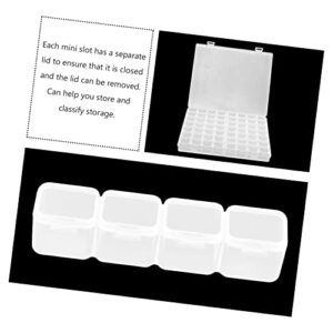 COHEALI 8 pcs Diamonds Stackable Sewing DIY Glitter Plastic Transparent Lids Nail Fishing Crafts Craft Diamond with Tackles Compartment Thread Embroidery Containers Clear Organizers Art