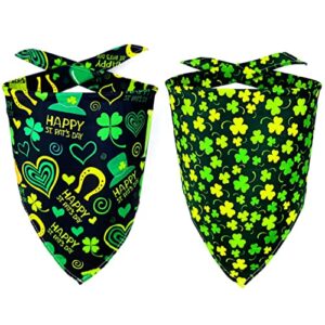 st. patrick's day dog bandanas: holiday puppy bandanas pet party scarf triangle bibs handkerchief for small medium large breed dogs gift