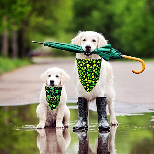 St. Patrick's Day Dog Bandanas: Holiday Puppy Bandanas Pet Party Scarf Triangle Bibs Handkerchief for Small Medium Large Breed Dogs Gift